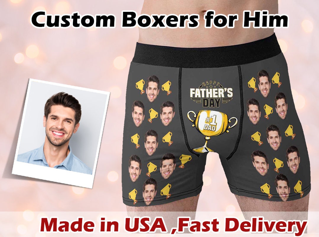Custom Boxers With Face for Father's Day, Personalized Dad 1 Underwear ...