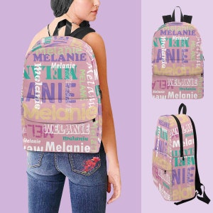 Custom Name Backpack, Personalized Text School Bag, Design Your Own ...