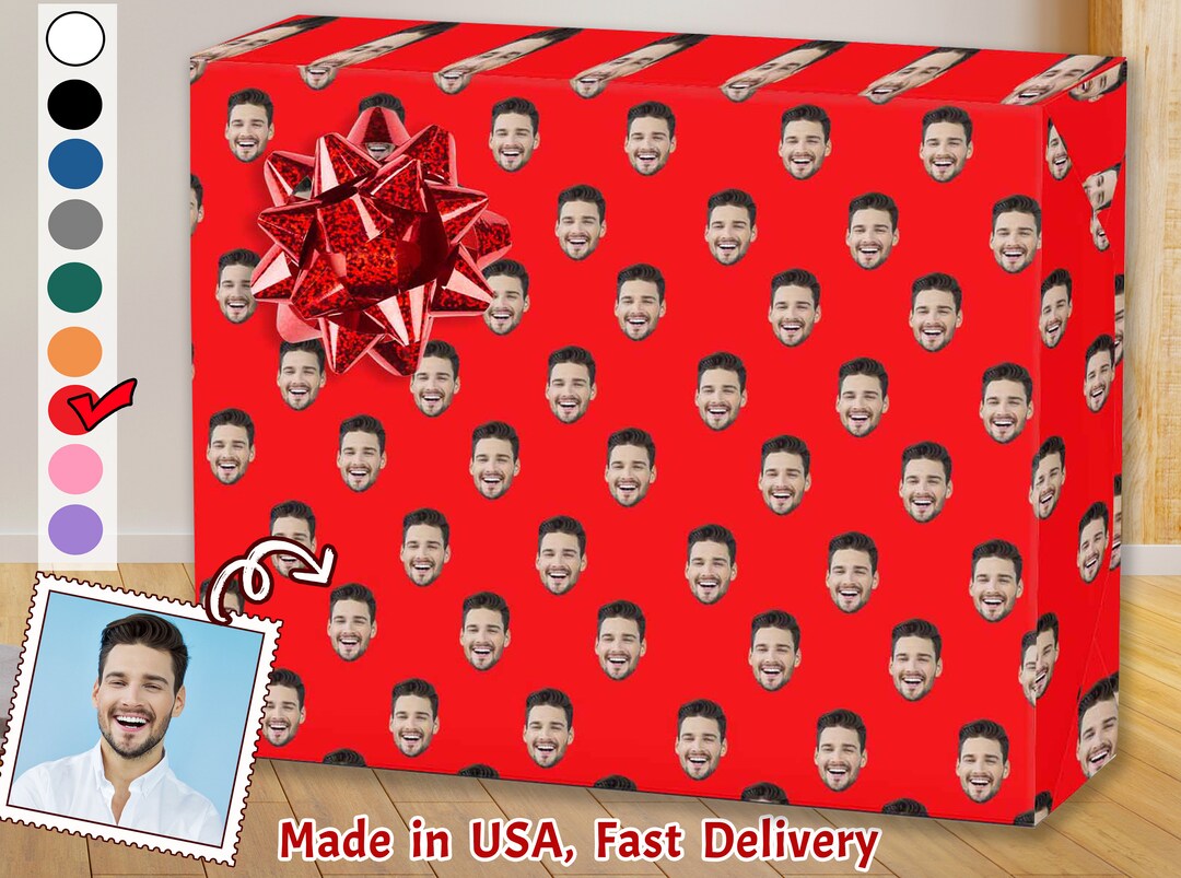 Made in USA, Custom Wrapping Paper With Face, Personalized Wrapping ...