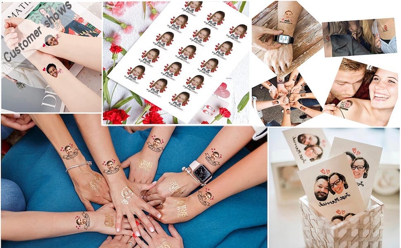 Custom Photo Temporary Tattoos Adult Personalized Name on - Etsy