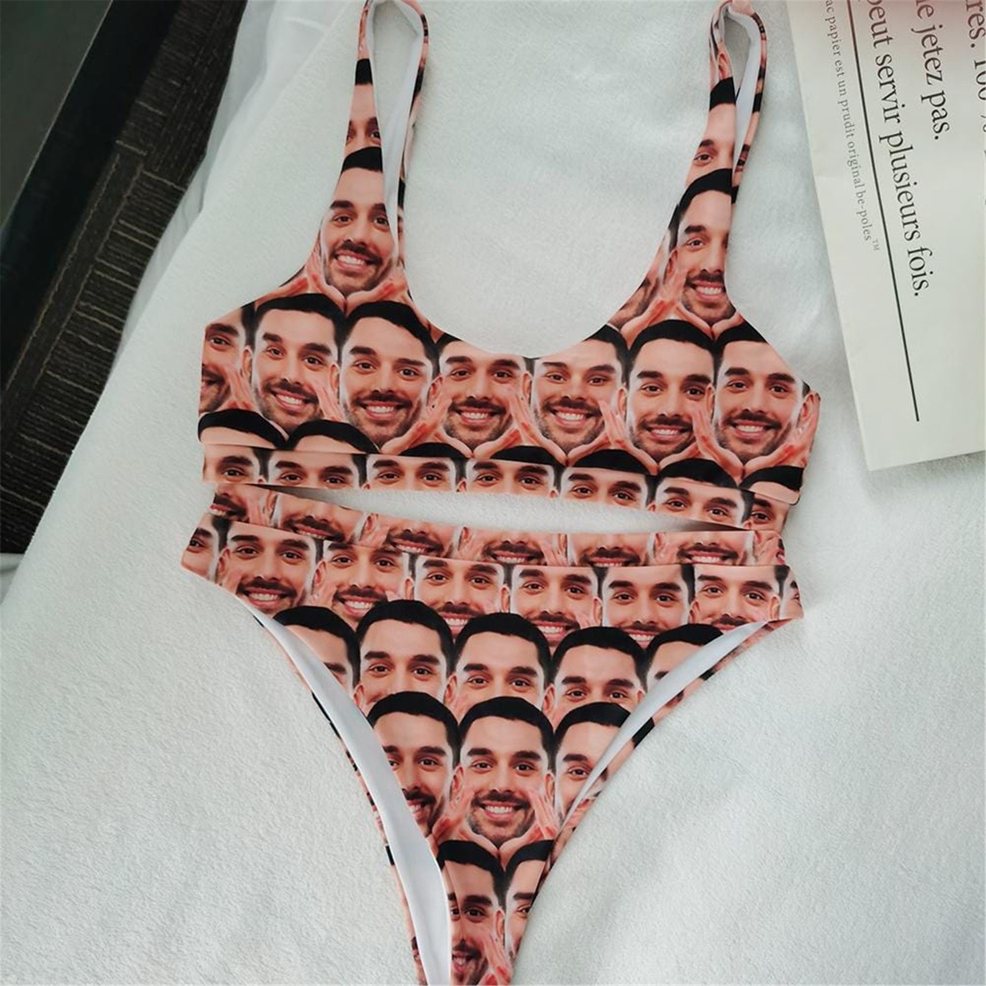 Custom Face Bikini Swimsuit, Personalized Photo Swimwear, Customize ...