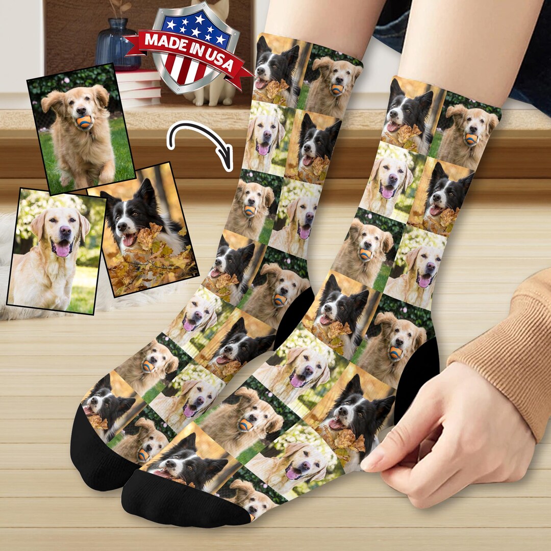 Custom Photo Socks, Personalized Pet Socks, Made in USA - Etsy