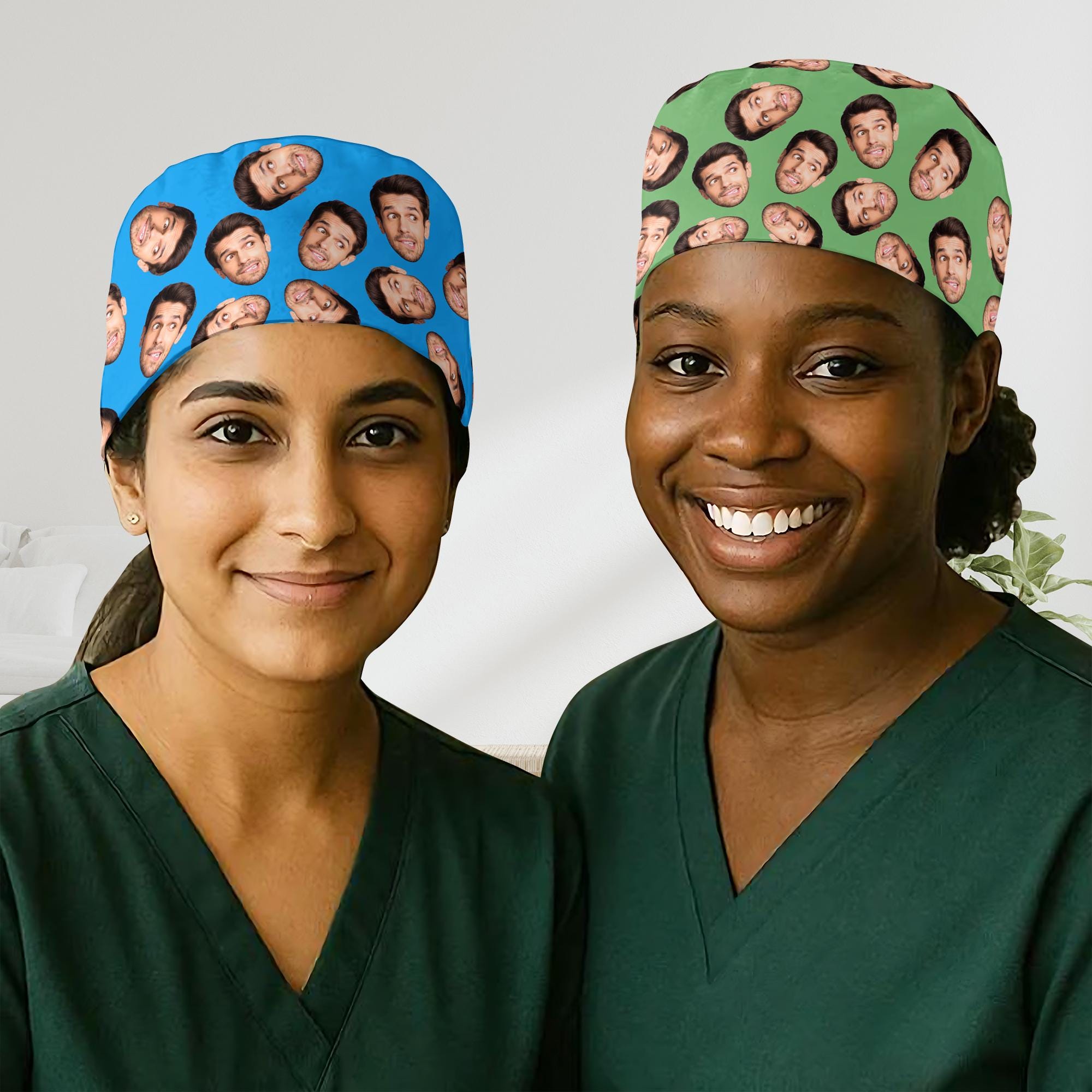 Custom Photo Scrub Cap, Personalized Surgical Hat, Tie Back - Etsy
