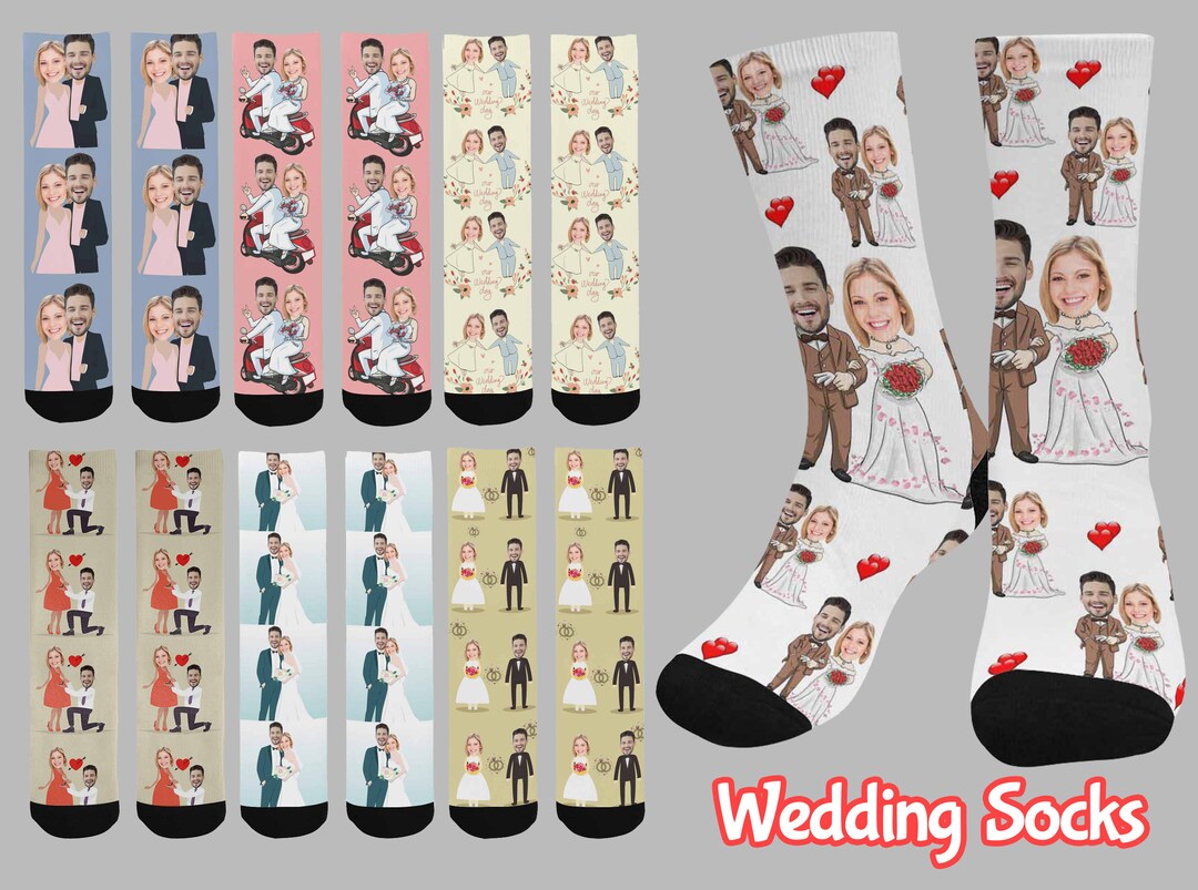 Custom Wedding Socks With Face Made in USA, Personalized Picture Sock ...