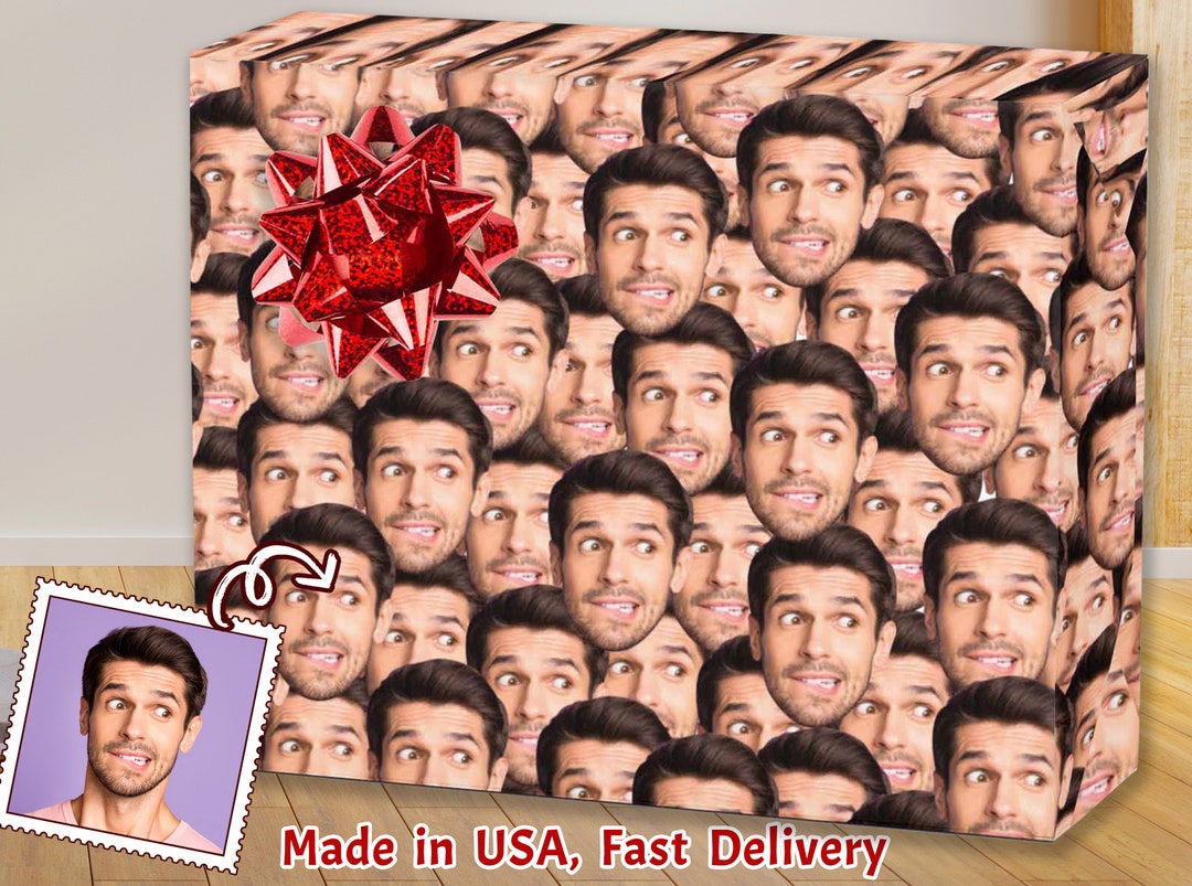 Made in USA, Custom Wrapping Paper With Face, Personalized Photo ...