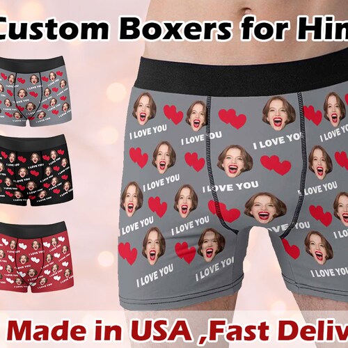 Custom Boxers With Face Personalized Face Photo Underwear for - Etsy