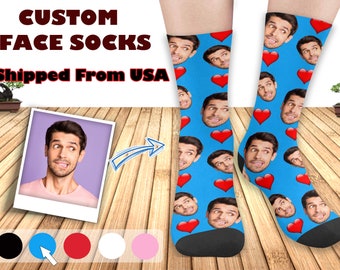 Custom Father Socks With Face Made in USA Personalized Papa - Etsy