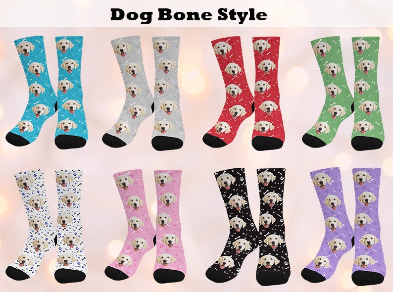 Custom Dog Face Socks: Personalized Pet Photo Gift, Made in USA - Etsy