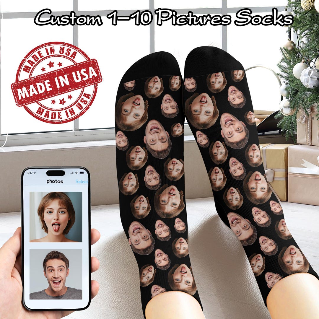Custom Face Socks for Man Women, Custom Socks With Photo, Personalized ...