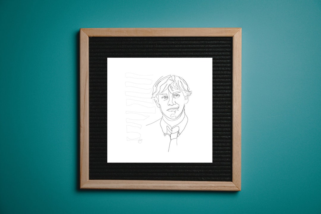 The Office US Jim Halpert Line Drawing Print - Etsy