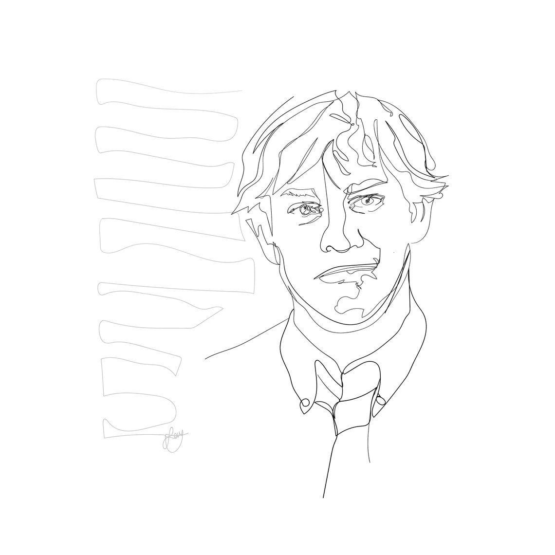 The Office US- Jim Halpert Line Drawing Print - Etsy