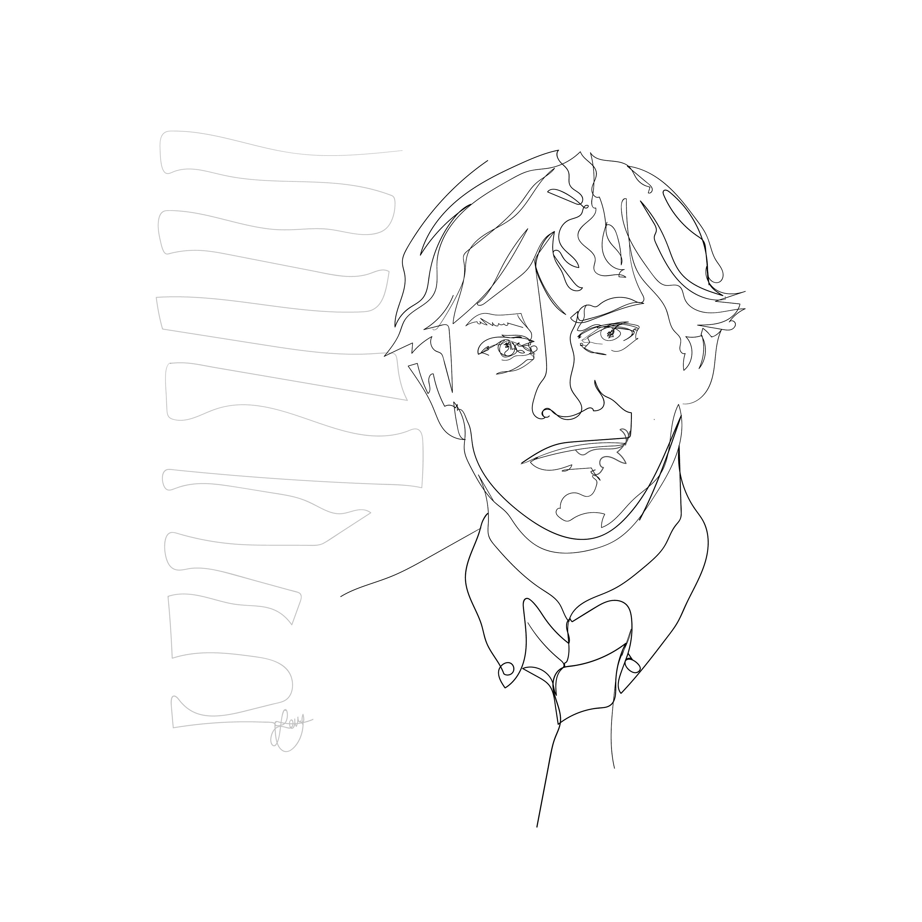 The Office US- Jim Halpert Line Drawing Print - Etsy