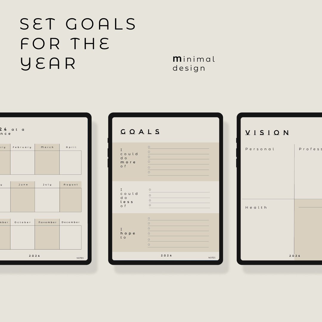 2024 Dated Digital Planner Minimal Planner for iPad & Tablets Dated and ...