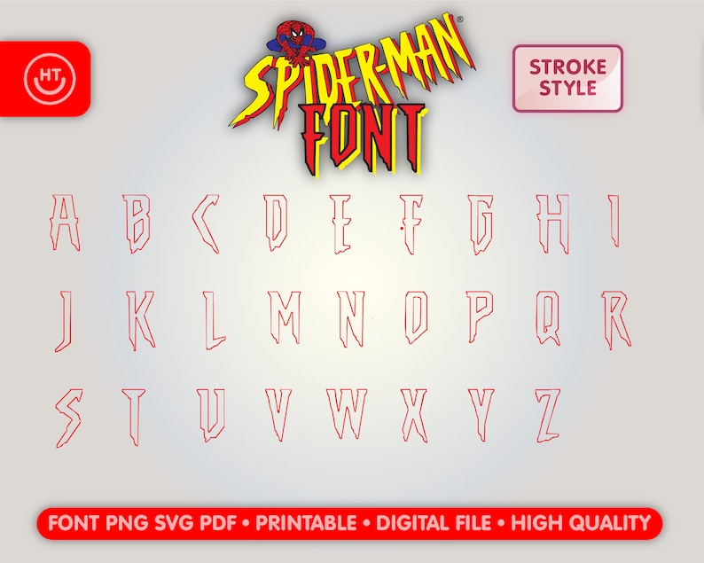 Spiderman Font Alphabet Png Spiderman Svg Spiderman - Etsy