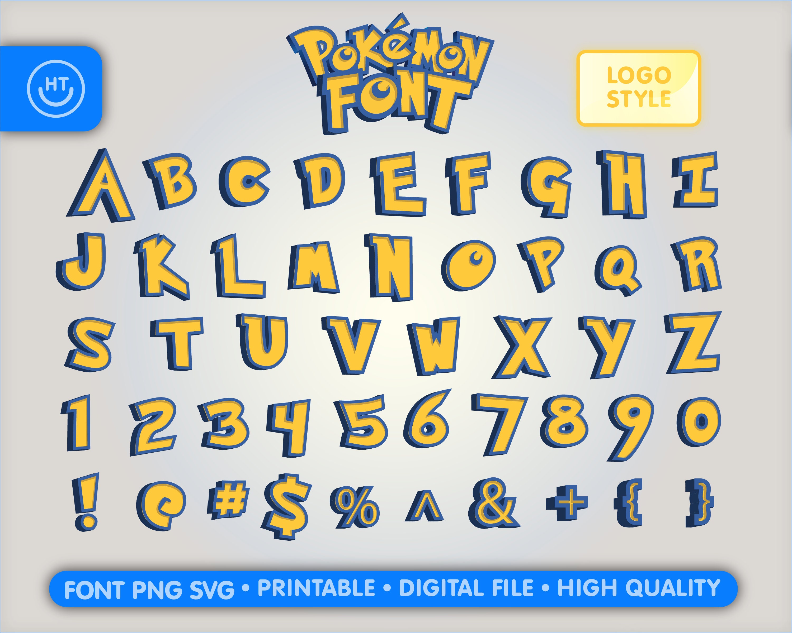 Pokemon Font Alphabet png pokemon svg pokemon alphabet | Etsy