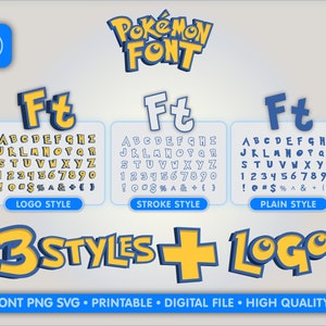 Pokemon Font Alphabet png pokemon svg pokemon alphabet | Etsy