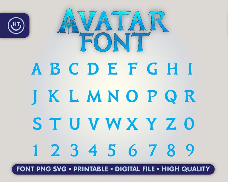 Avatar Alphabet Logo SVG PNG FONT Cricut - Etsy Canada