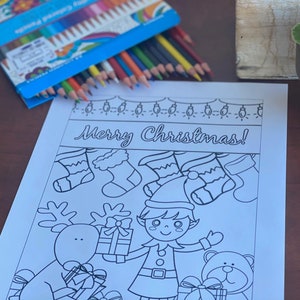 Merry Christmas Printable Christmas Coloring Page for Kids Holiday ...