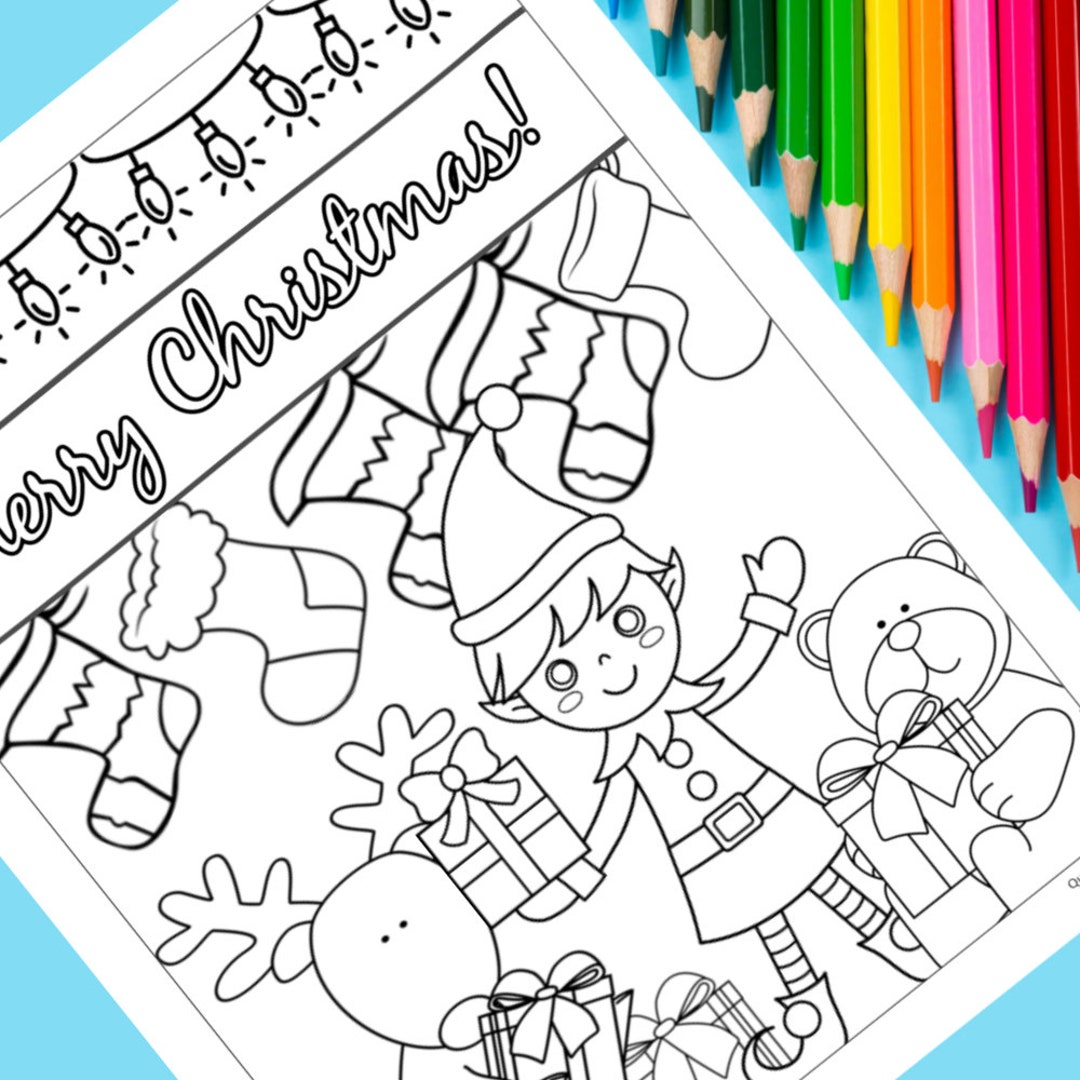 Merry Christmas Printable Christmas Coloring Page for Kids Holiday ...