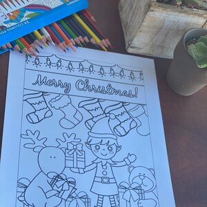 Merry Christmas Printable Christmas Coloring Page for Kids | Holiday ...