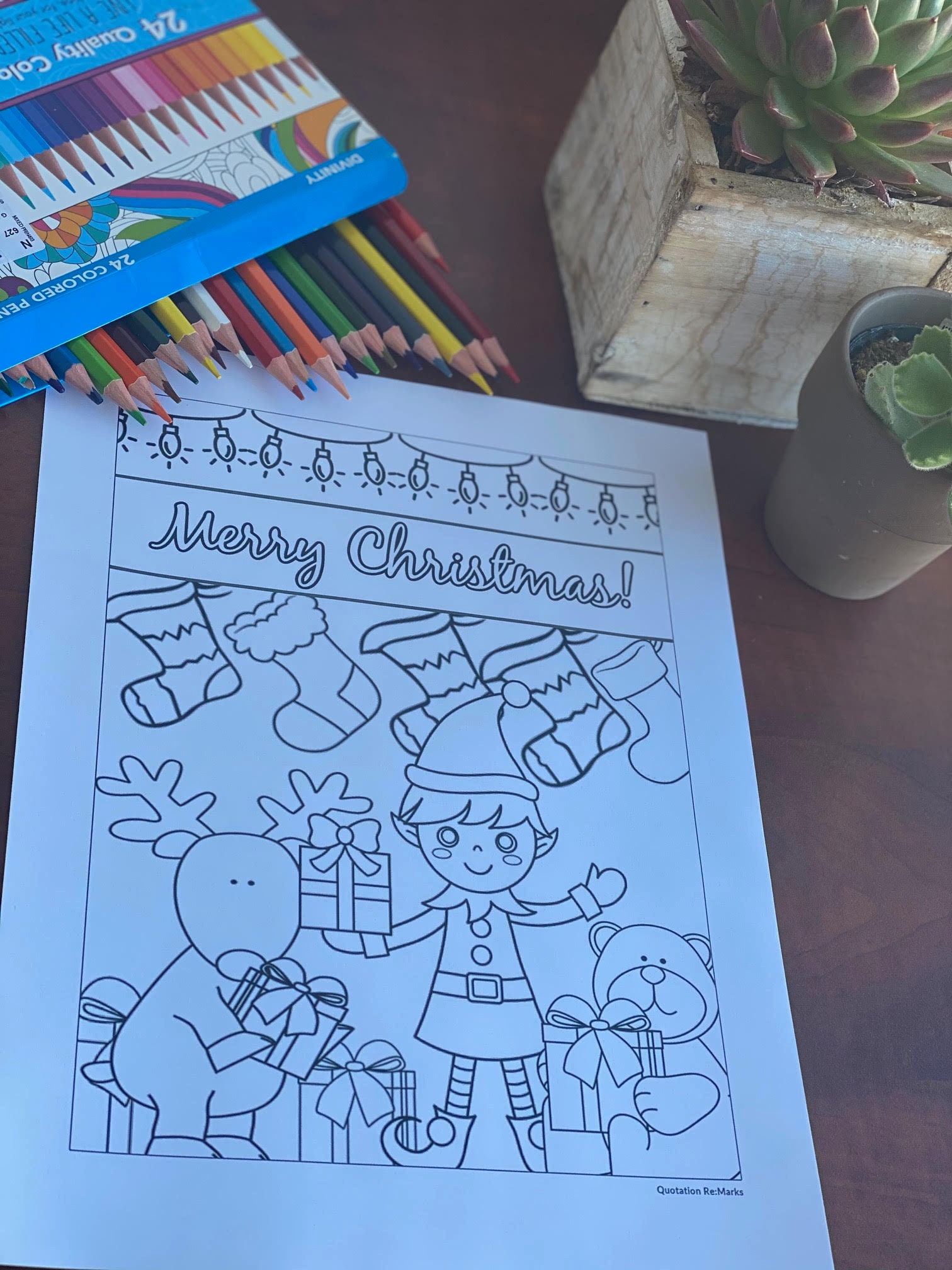 Merry Christmas Printable Christmas Coloring Page for Kids | Holiday ...
