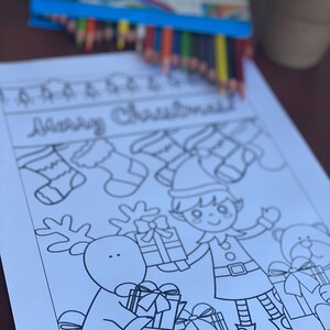 Merry Christmas Printable Christmas Coloring Page for Kids | Holiday ...