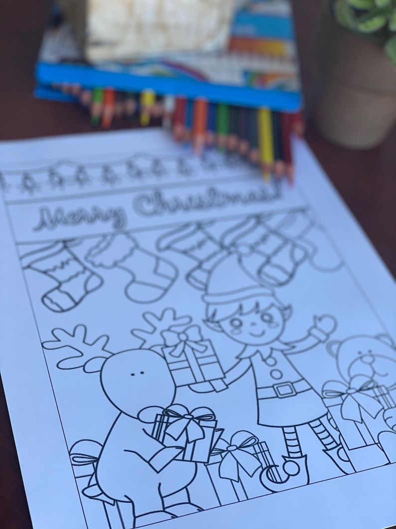 Merry Christmas Printable Christmas Coloring Page for Kids Holiday ...