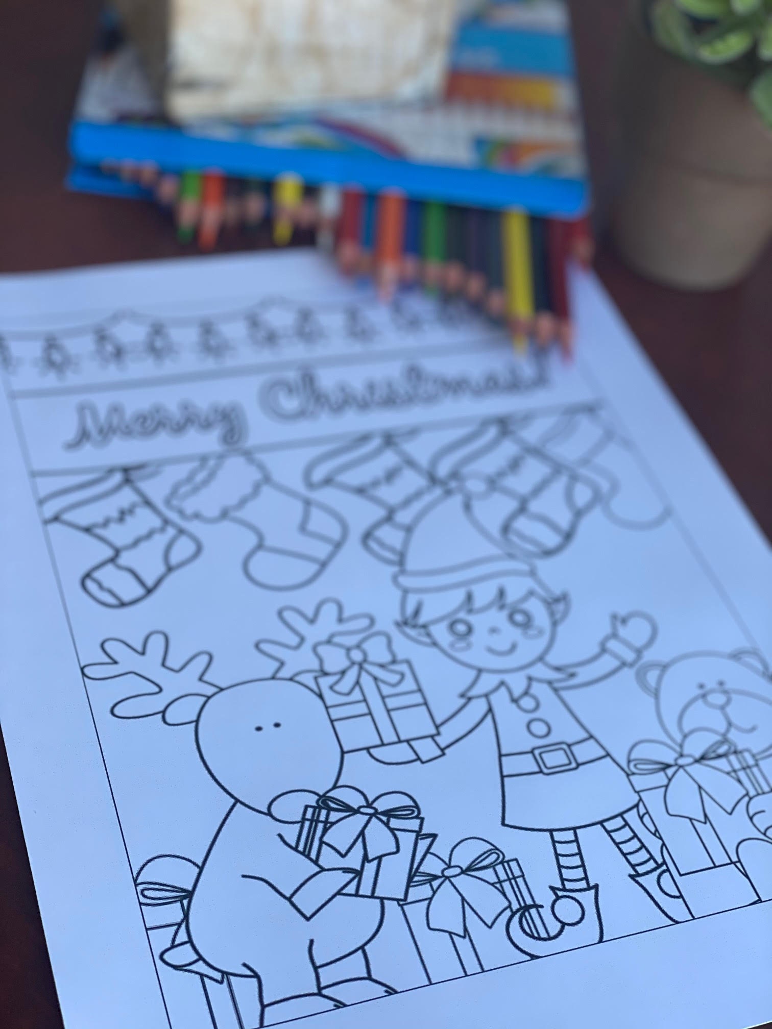 Merry Christmas Printable Christmas Coloring Page for Kids Holiday ...