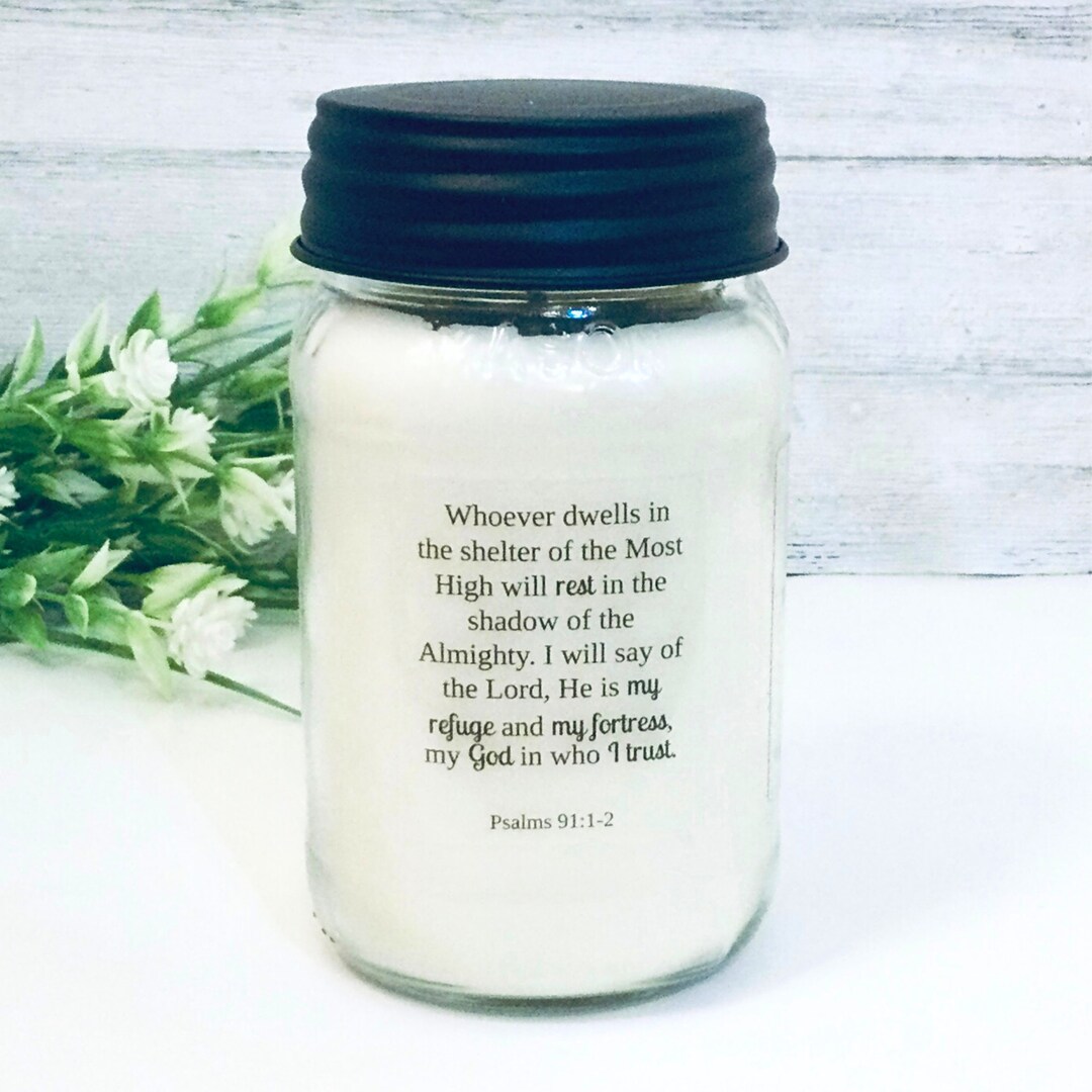 Psalms 91:1-2, Christian Gift, Christian Candles, Encouragement Gift ...