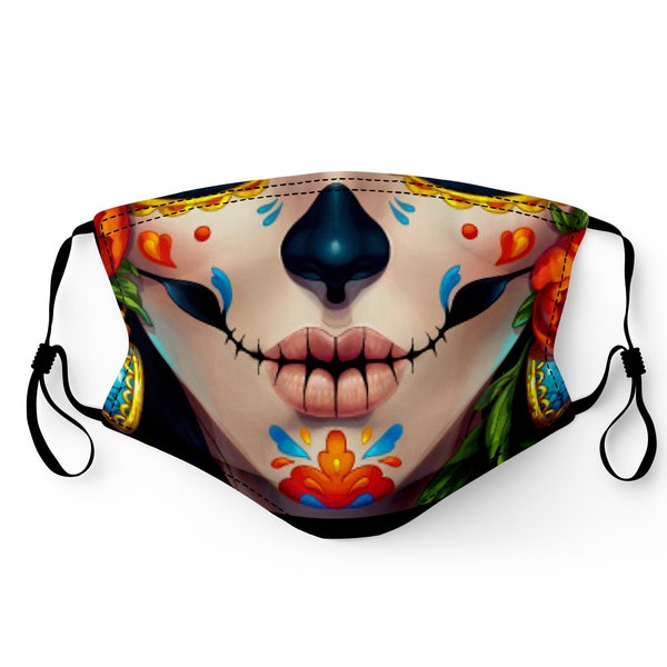 Day of the Dead Face Mask - Etsy
