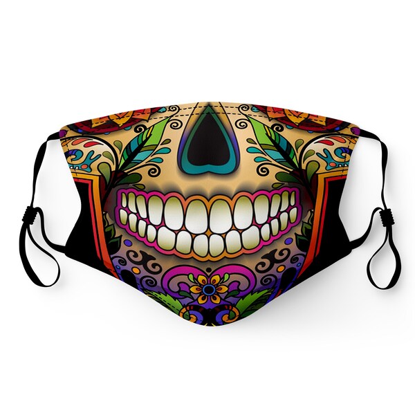 Sugar Skull Face Mask - Etsy