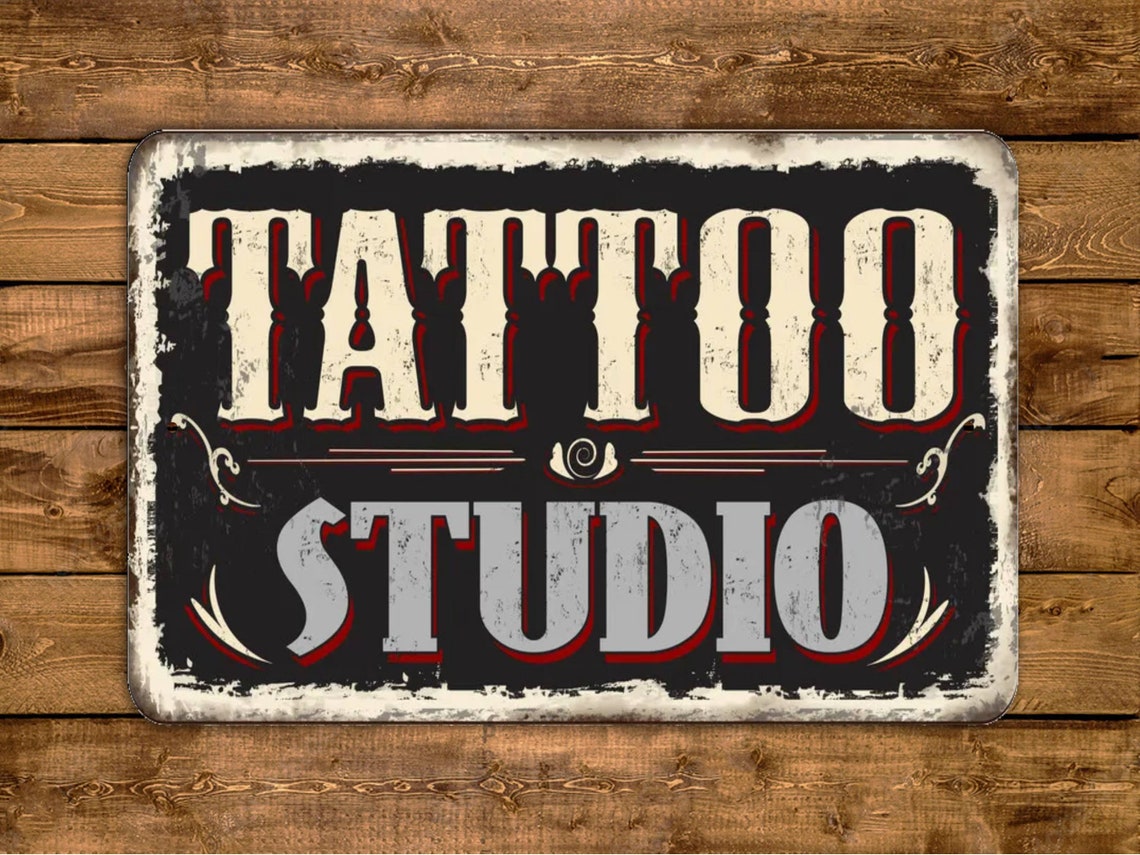 Tattoo Studio Sign Vintage Retro Rustic Patio Home Décor Gift Metal ...