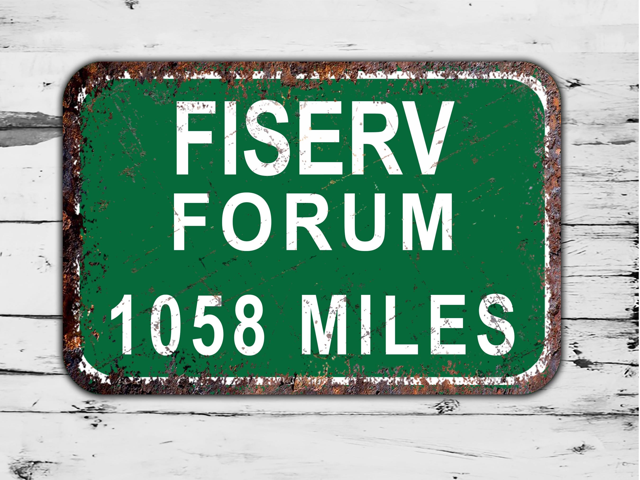 Custom Fiserv Forum Sign Milwaukee Bucks Distance Miles - Etsy