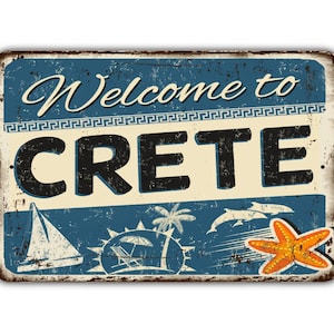 Welcome to Crete Vintage Style Metal Sign - Etsy