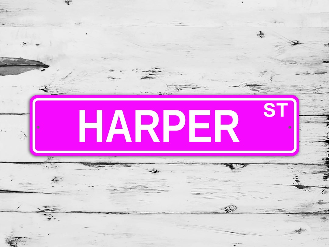 Harper Street Sign Christmas Custom Name Personalized Gift Metal Print ...