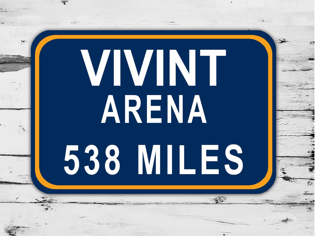 Custom Vivint Arena Sign Utah Jazz Distance Miles Basketball Road Home ...