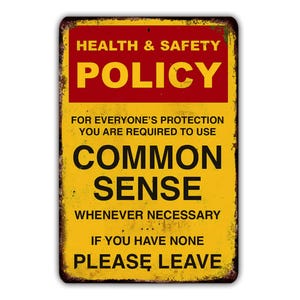 Use Common Sense Policy Sign Vintage Retro Rustic Patio Home Décor Gift ...
