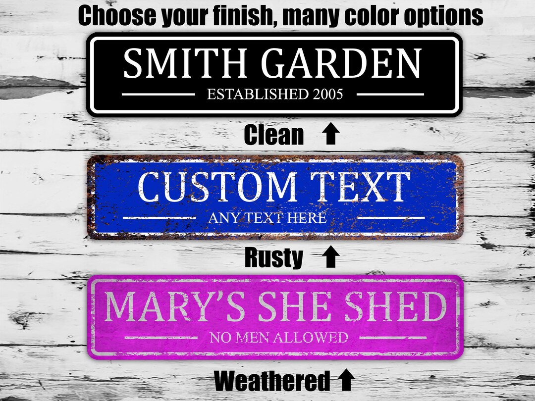 Personalized 2 Line Street Sign Custom Name Gift Metal Print Garage Man ...