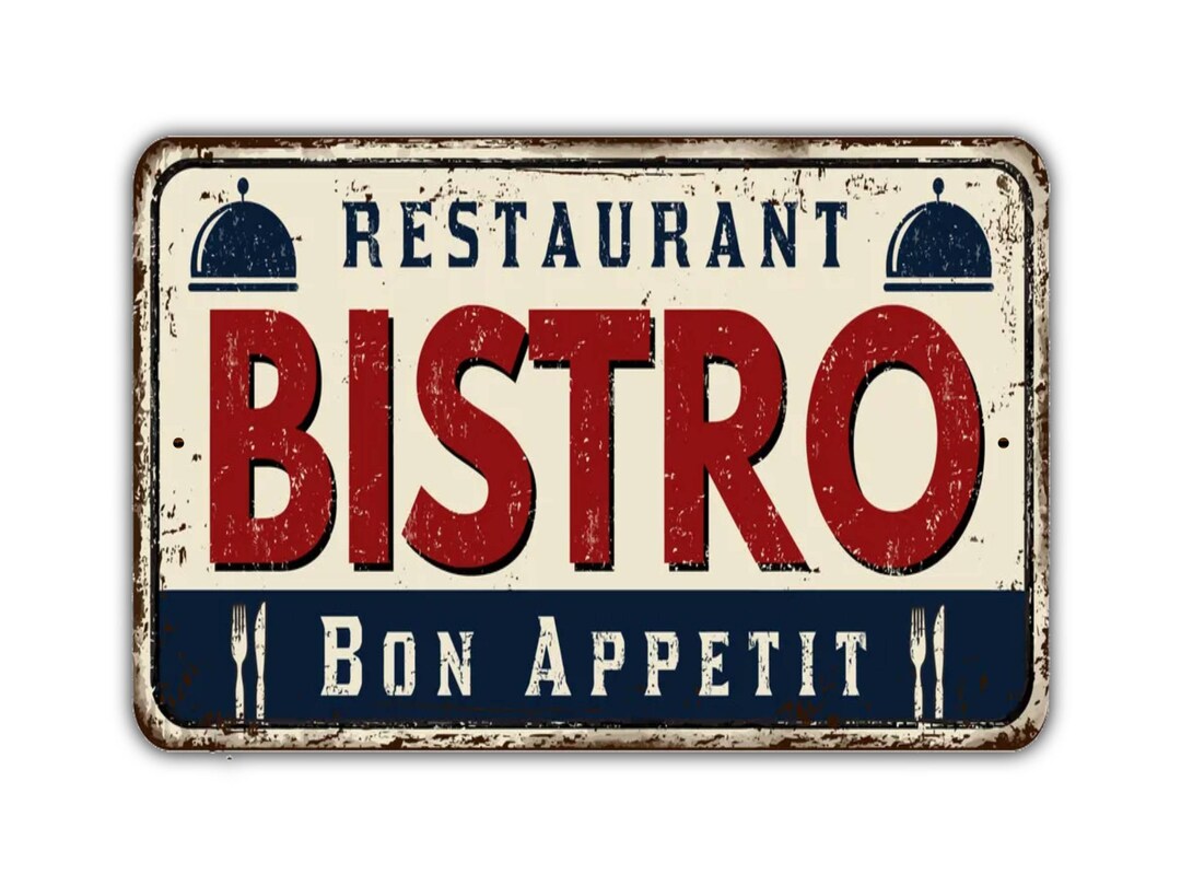 Bistro Sign Bon Appetit Restaurant Vintage Retro Rustic Patio Home ...