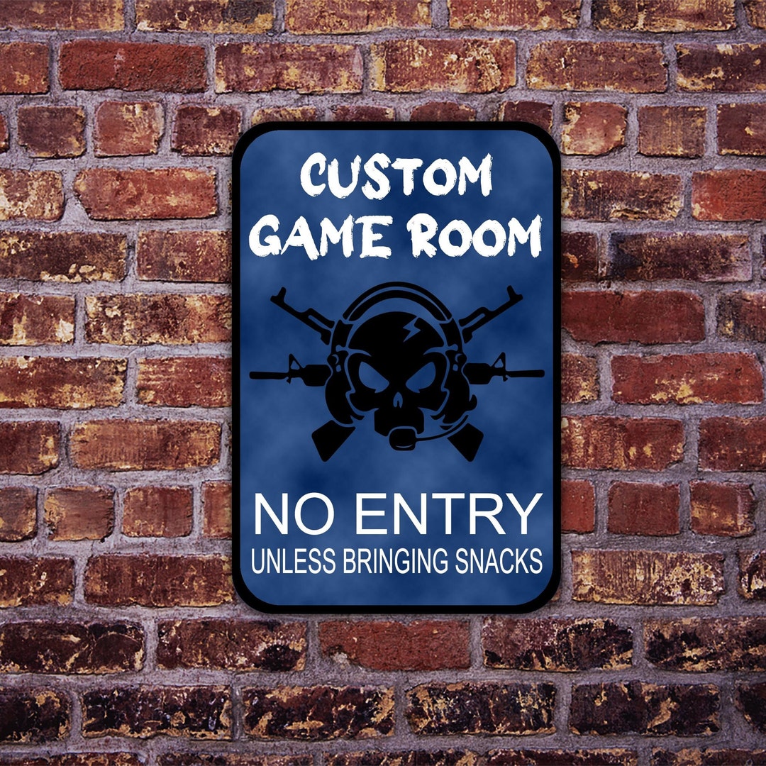 Custom Game Room Sign Personalized Gamer Gift Man Cave Metal Print ...