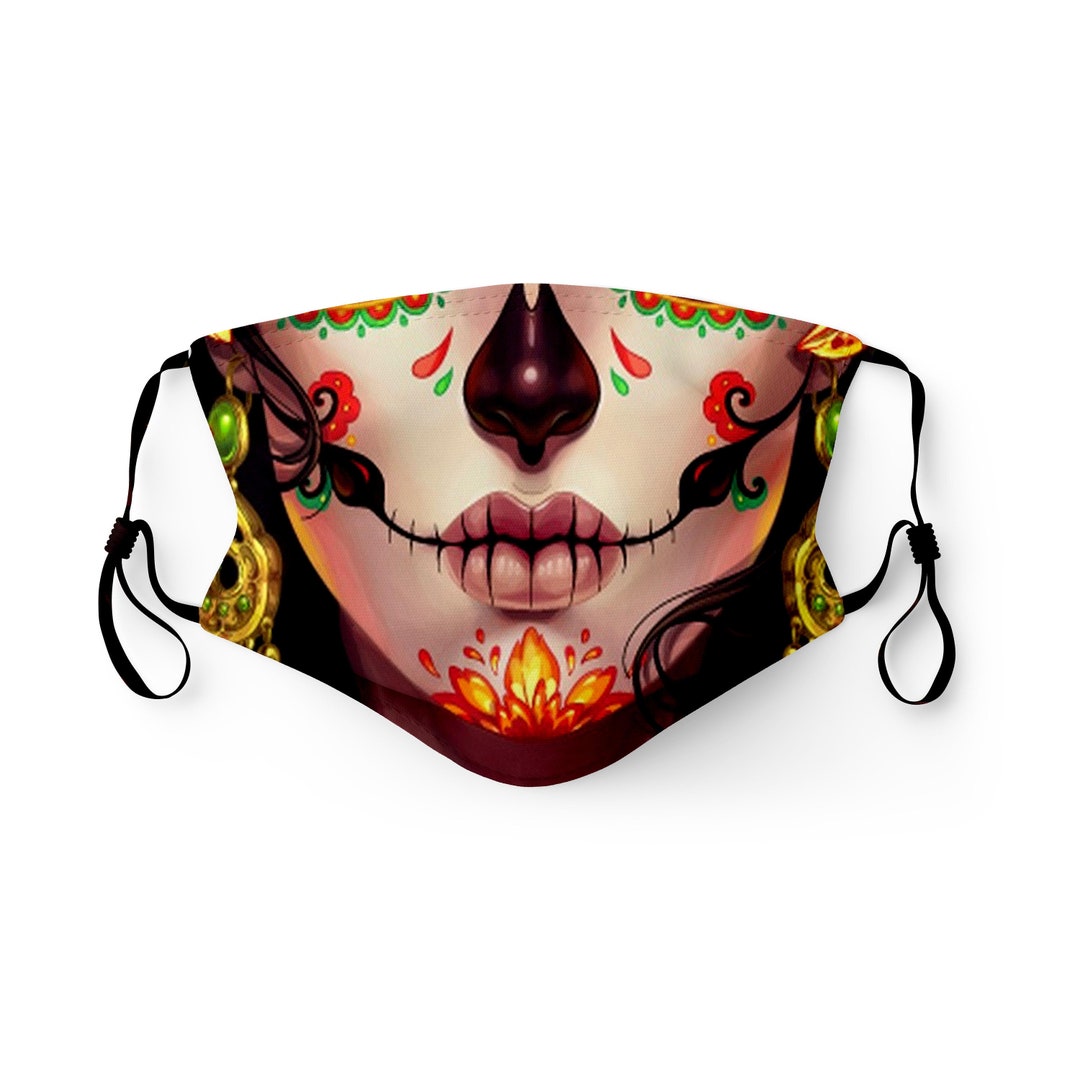 Day of the Dead Face Mask Made in USA Adult & Youth Filter Pocket ...
