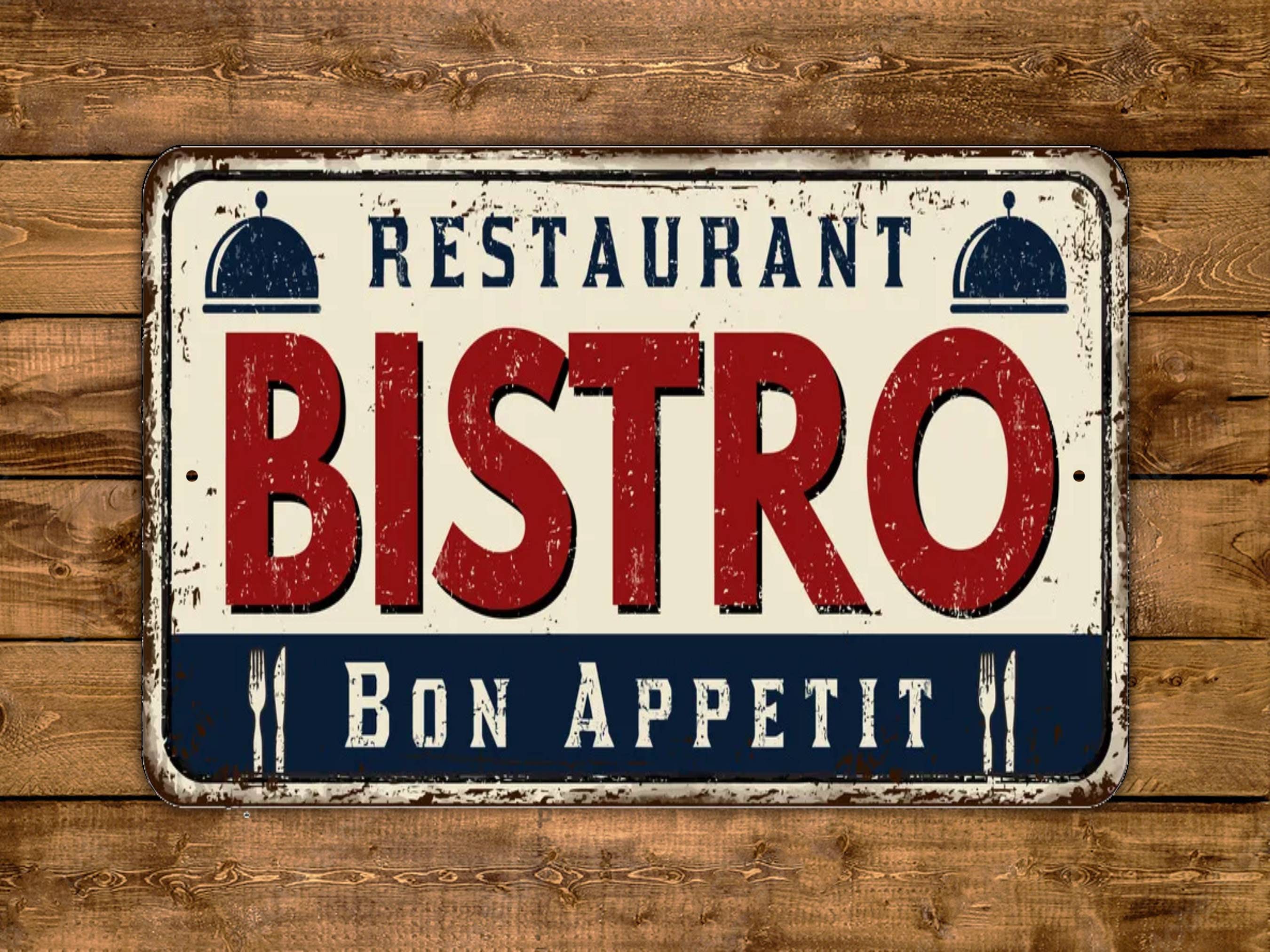 Bistro Sign Bon Appetit Restaurant Vintage Retro Rustic Patio Home ...