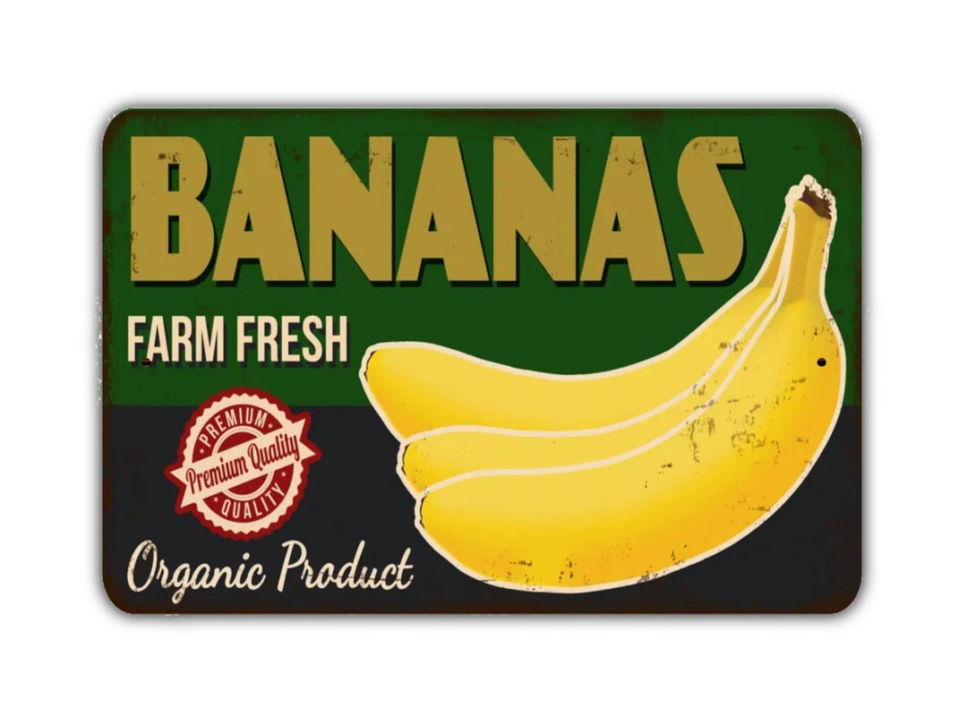 Bananas Farm Fresh Sign Vintage Retro Rustic Patio Home Décor Gift ...