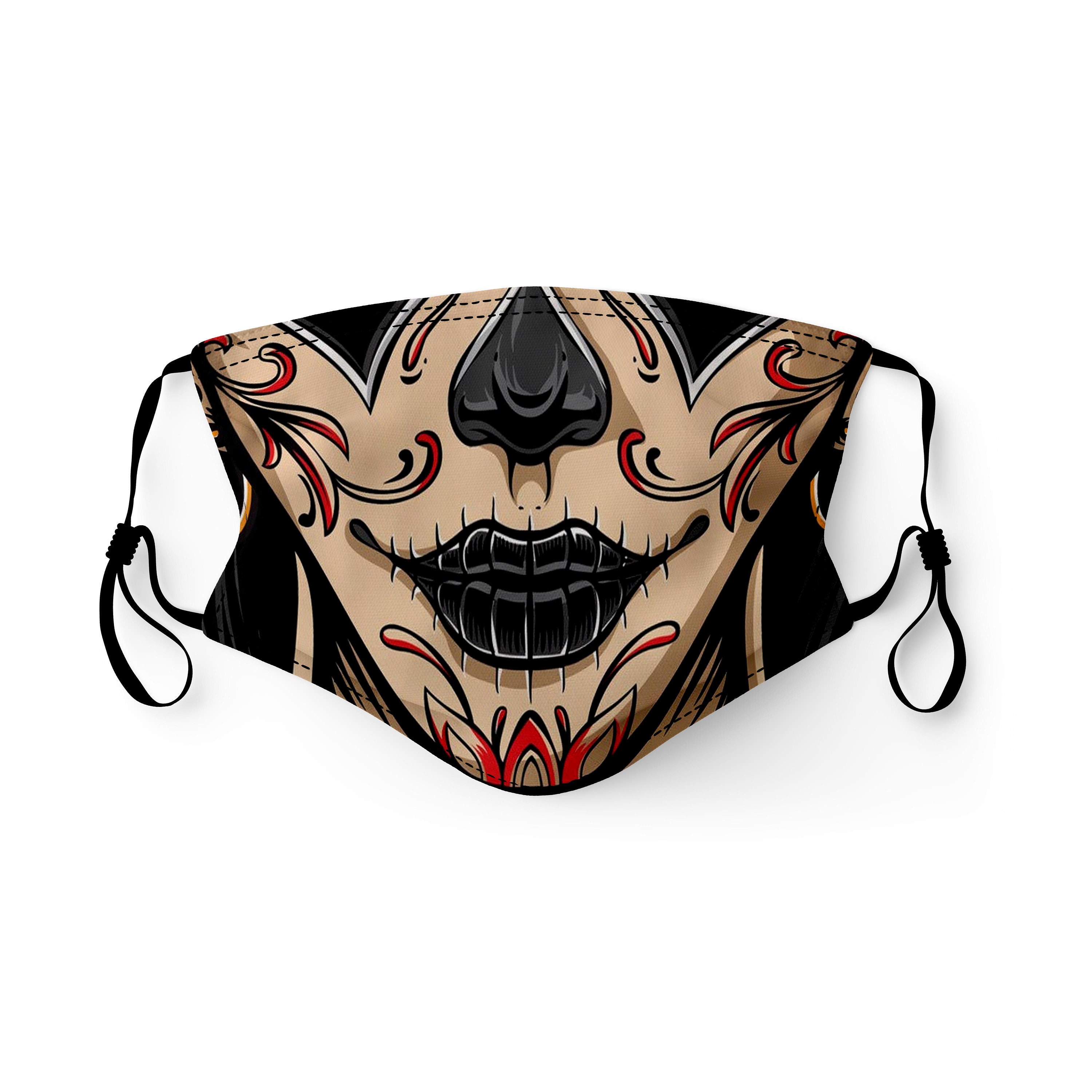 Day of the Dead Face Mask Made in USA Adult & Youth Filter | Etsy