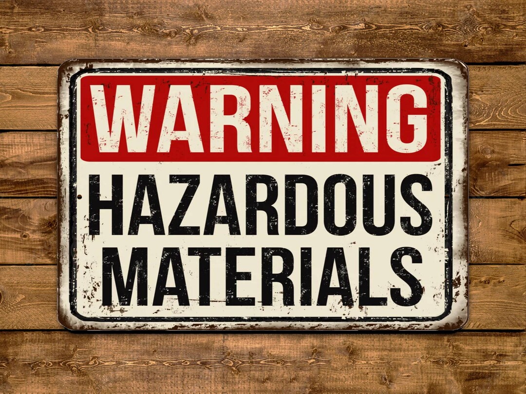 Warning Hazardous Materials Vintage Style Metal Sign - Etsy