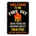 Welcome to Our Fire Pit Metal Sign Vintage Camping Hiking Outdoors ...
