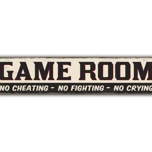 Game Room Street Sign No Cheating No Fighting No Crying Vintage Retro ...