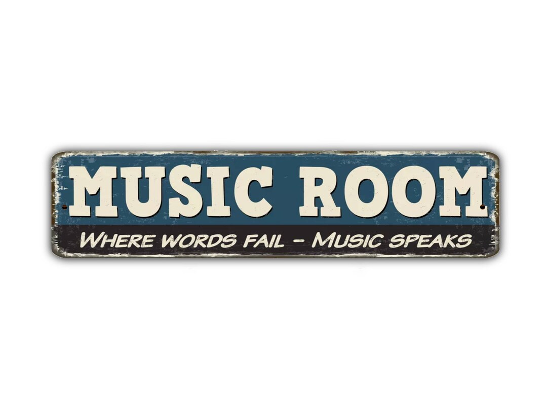 Music Room Street Sign Where Words Fail Music Speaks Vintage Retro ...