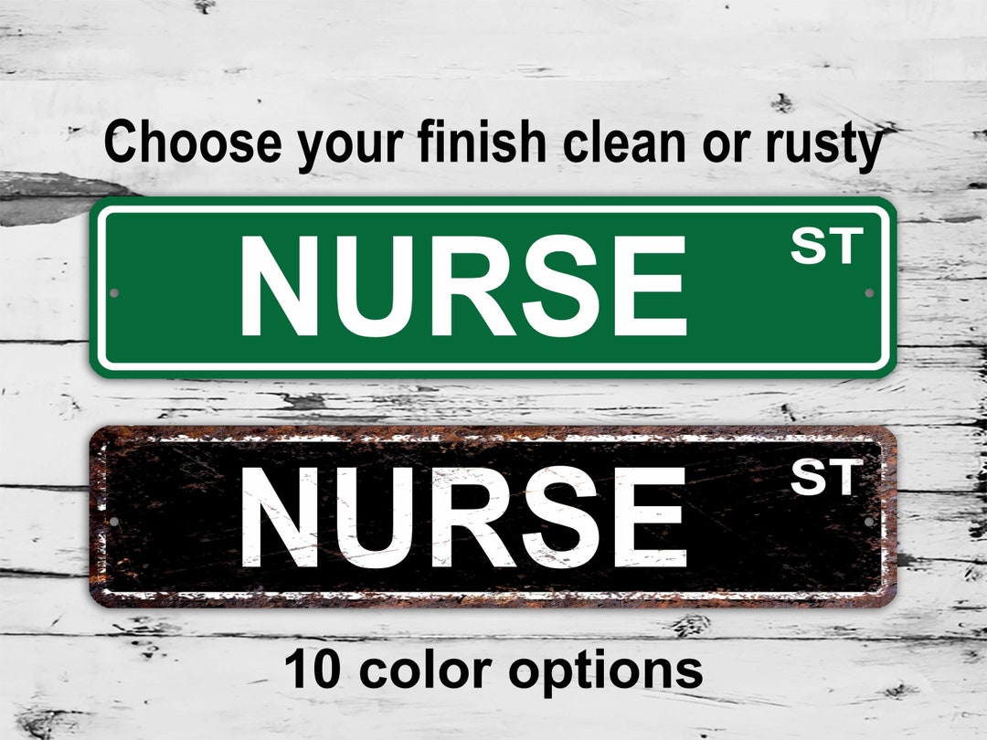 Nurse Street Sign Hospital Custom Personalized Gift Metal Print Highway ...