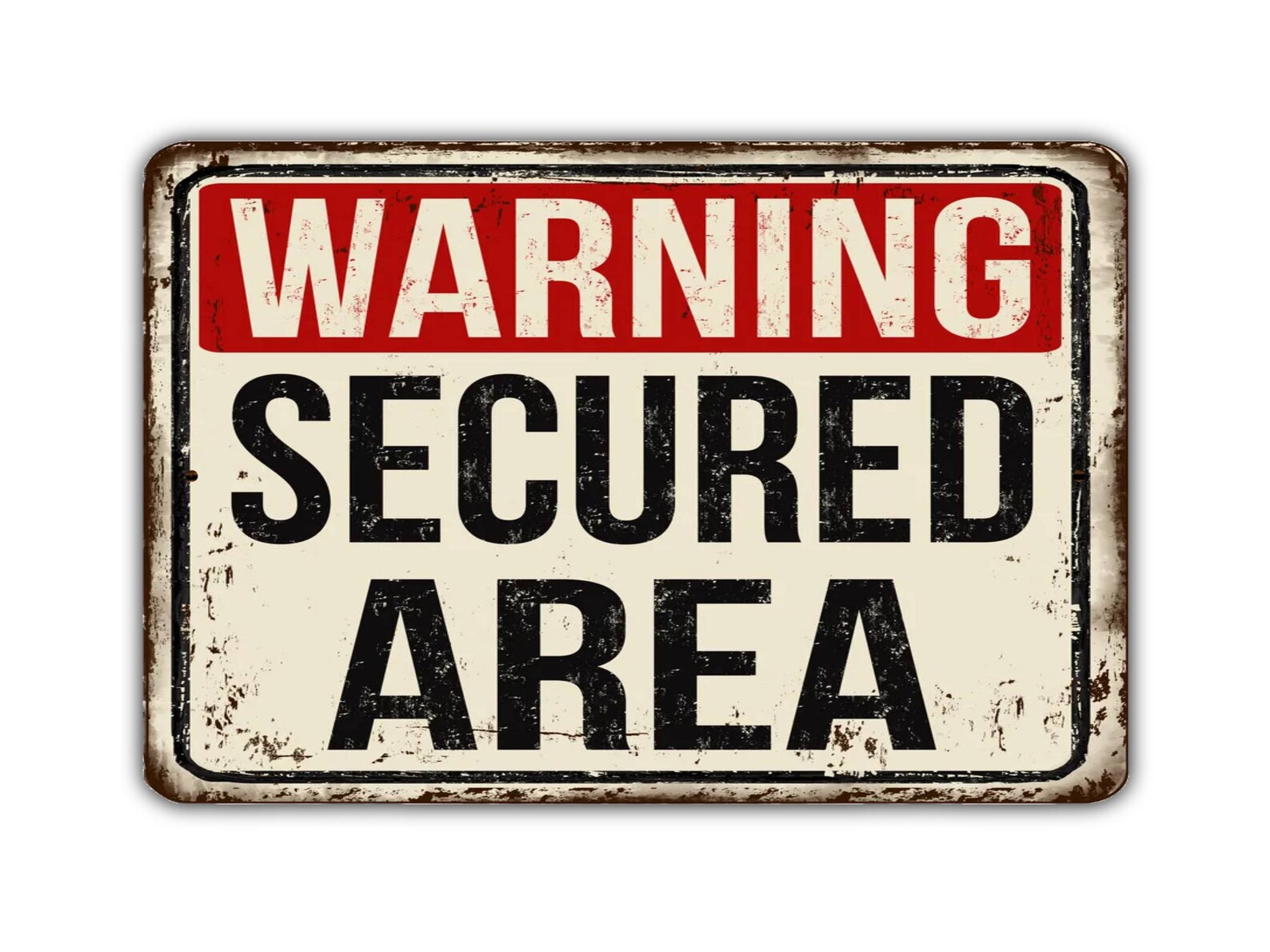 Warning Secured Area Vintage Style Metal Sign - Etsy